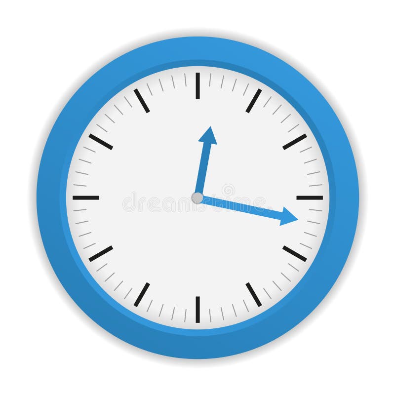 Reloj Azul Aislado En El Fondo Blanco Ilustración del Vector ...