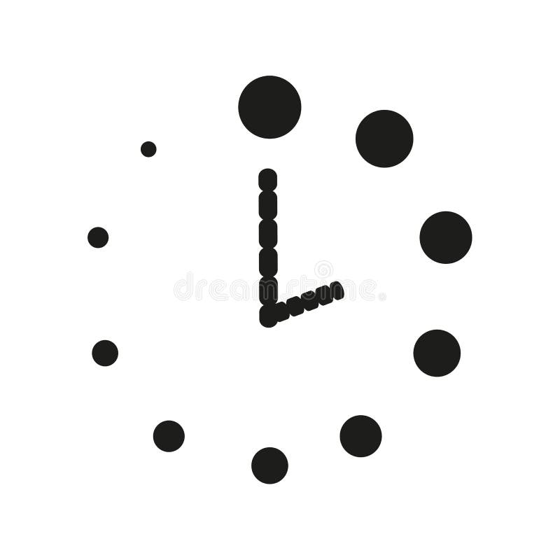 Reloj blanco y negro ilustración del vector. Ilustración de puntos ...