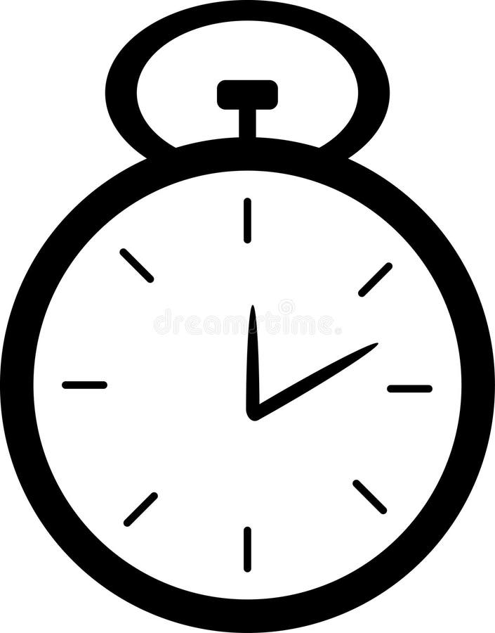 Reloj Blanco Y Negro Del Cronómetro Ilustración del Vector ...