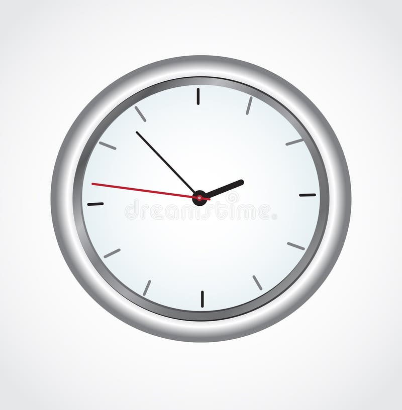 Reloj Circular Aislado En Blanco Ilustración del Vector - Ilustración ...