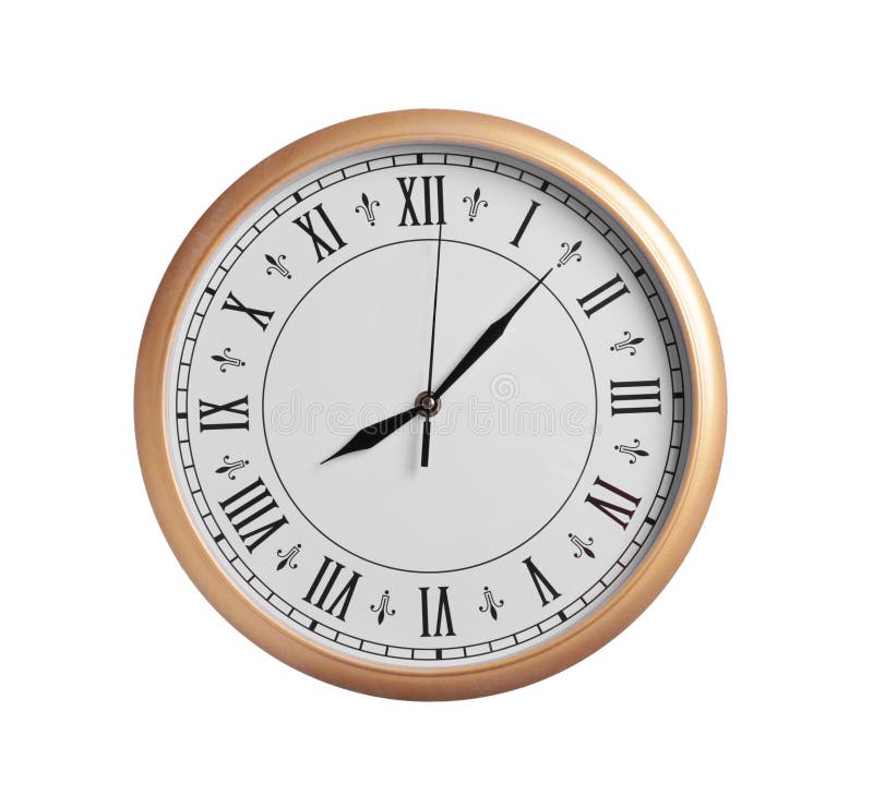 Reloj Circular Elegante Aislado En Blanco. Elemento Interior Foto de ...