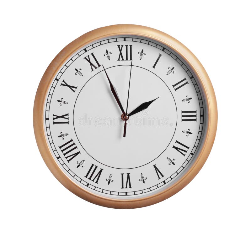 Reloj Circular Elegante Aislado En Blanco. Elemento Interior Foto de ...