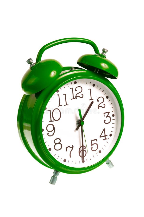 Reloj De Alarma Verde Aislado En El Fondo Blanco 3D Foto de archivo ...