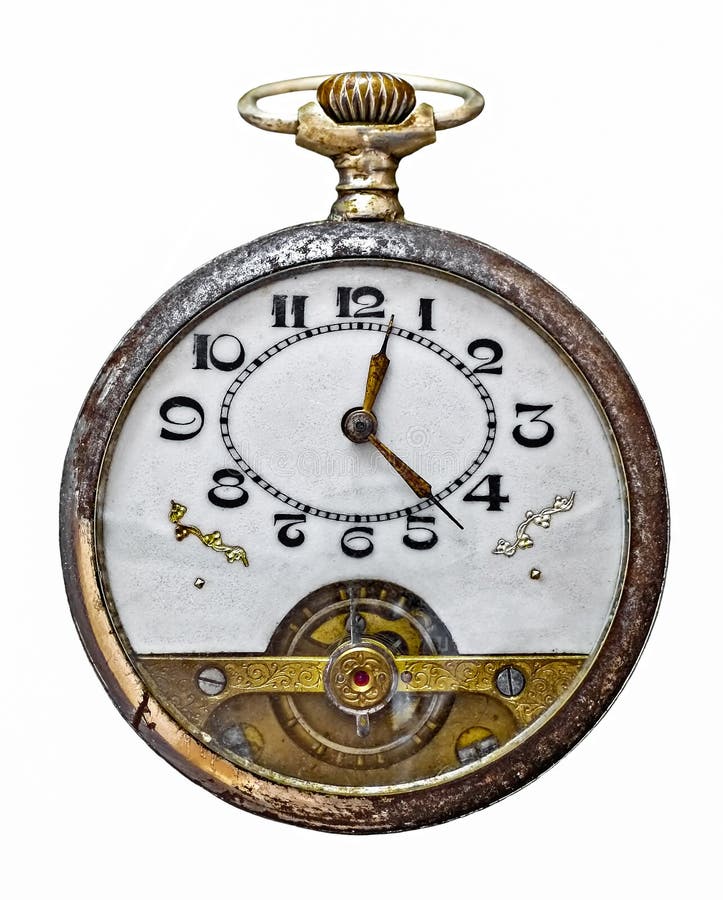 Reloj De Bolsillo Antiguo Roto En Campo De Trigo Foto de archivo ...