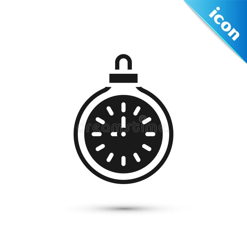 Reloj De Bolsillo Gris Icono Aislado Sobre Fondo Blanco. Vector ...