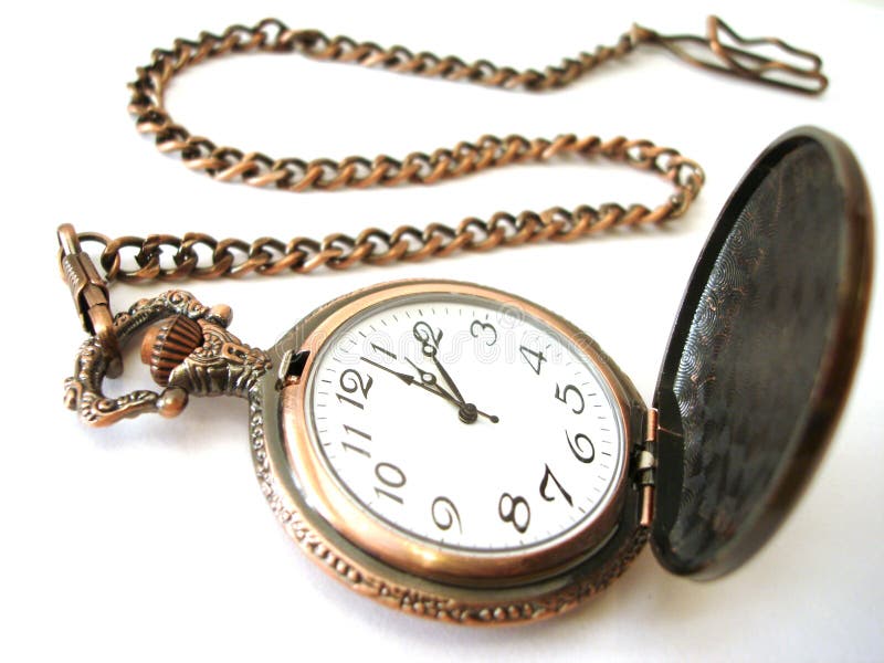 Reloj De Oro Viejo En Blanco Foto de archivo - Imagen de minuto, dorado ...