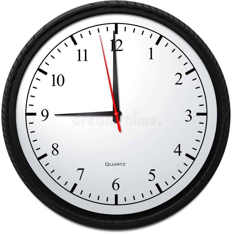 Relojes que muestran 9 a 5 stock de ilustración. Ilustración de second ...