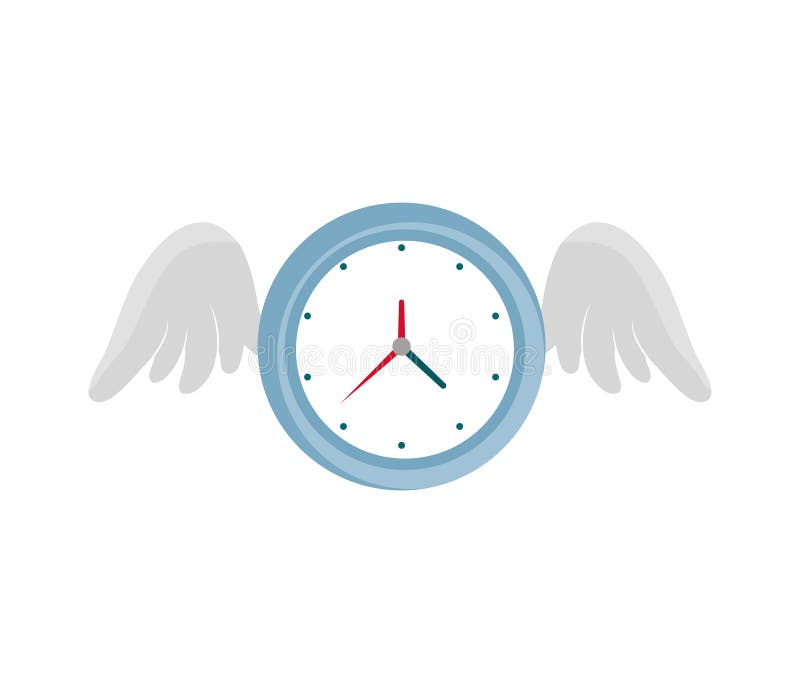 Reloj de tiempo con alas ilustración del vector. Ilustración de hora ...