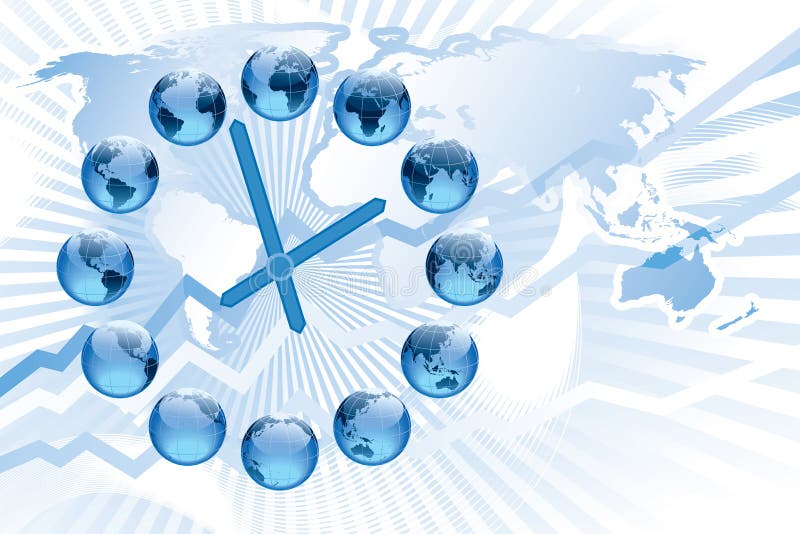 Reloj mundial ilustración del vector. Ilustración de corriendo - 33551094