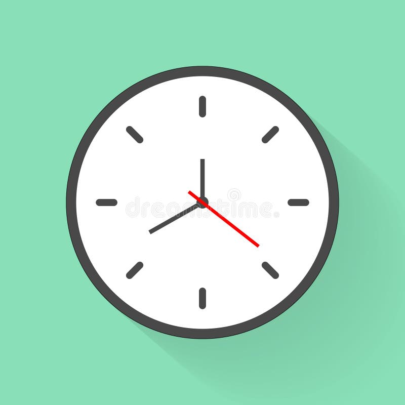 Reloj Del Vector Aislado En Un Fondo Verde Ilustración del Vector ...