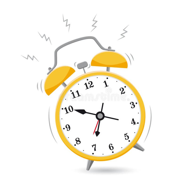 Reloj Despertador Amarillo Sonando Ilustración del Vector - Ilustración ...