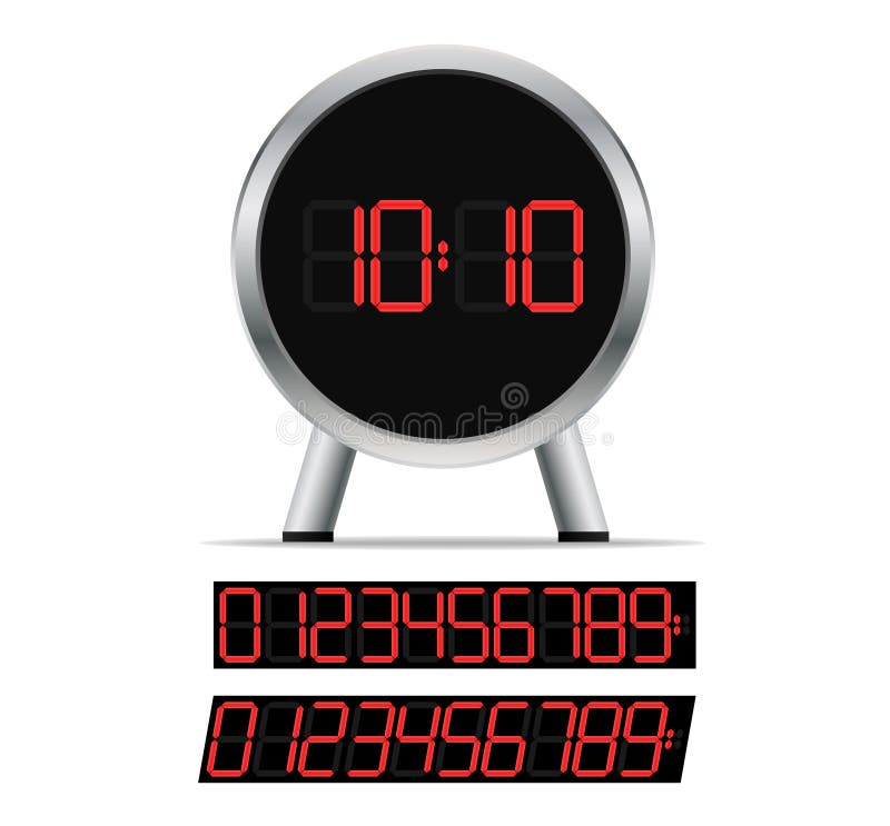 Reloj digital elegante ilustración del vector. Ilustración de plata ...