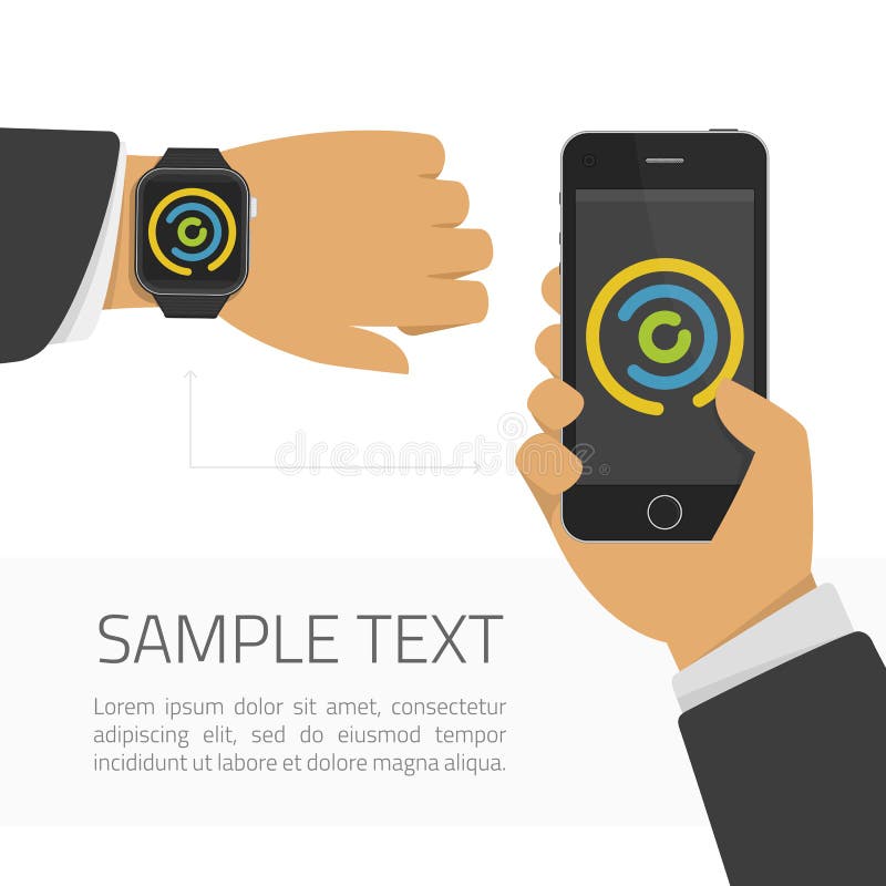 Reloj Elegante Y Teléfono Móvil Ilustración del Vector - Ilustración de ...