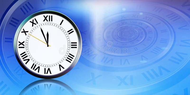 Reloj En Fondo Azul Abstracto Stock de ilustración - Ilustración de ...