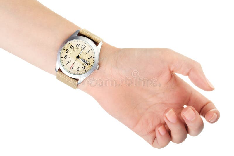 Reloj en la mano foto de archivo. Imagen de mano, reloj - 13176800