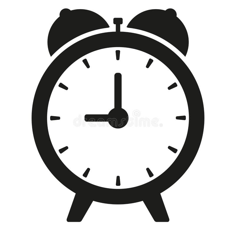 Reloj Negro En Vector Aislado Ejemplo Blanco Ilustración del Vector ...