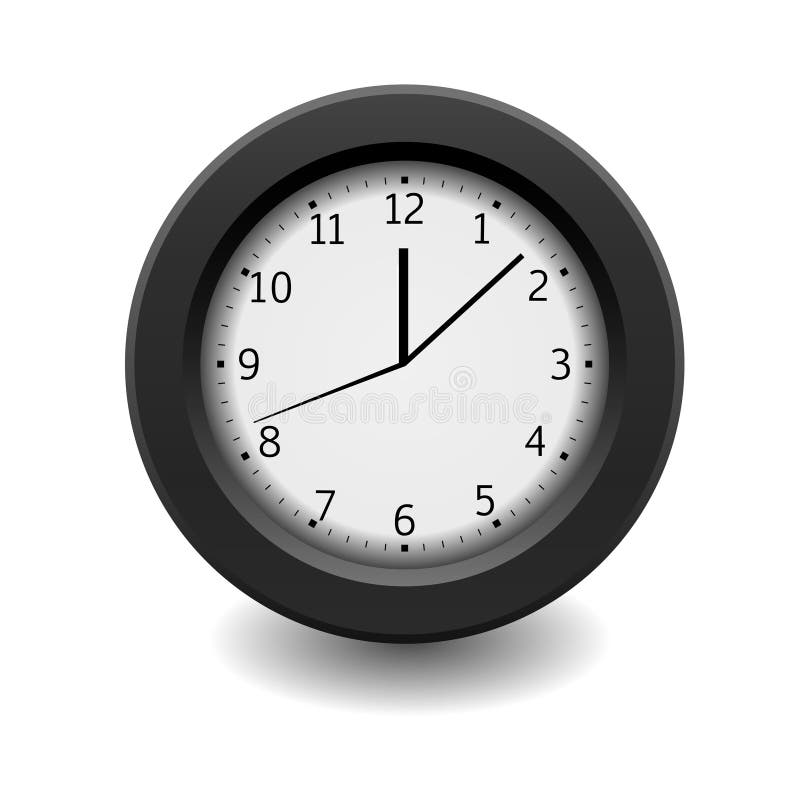 Reloj negro realista ilustración del vector. Ilustración de puntualidad ...