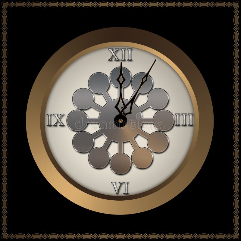 Reloj pasado de moda. stock de ilustración. Ilustración de anillo ...
