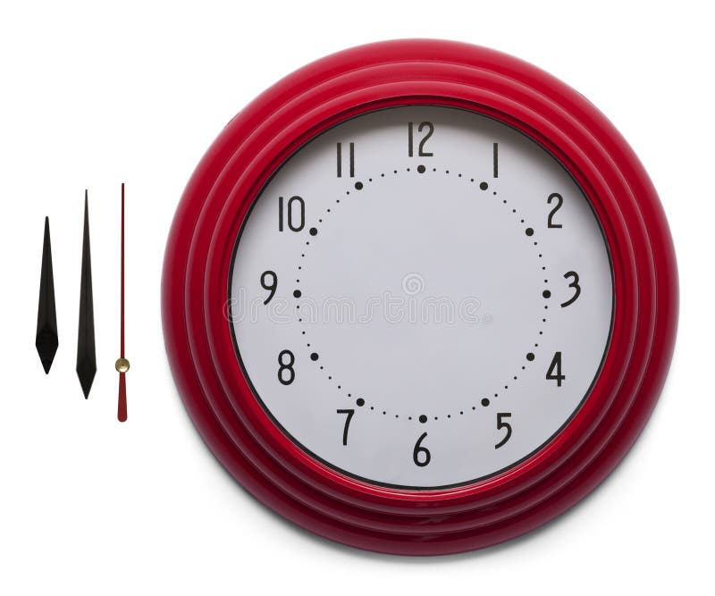 Reloj rojo foto de archivo. Imagen de segundo, piezas - 45742578