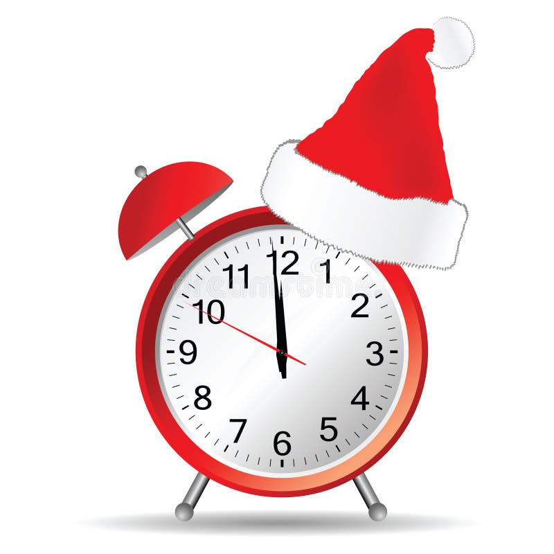 Reloj Rojo Con Vector De La Navidad Ilustración del Vector ...