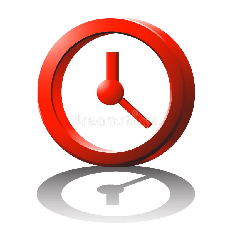 Reloj rojo de la silueta ilustración del vector. Ilustración de silueta ...