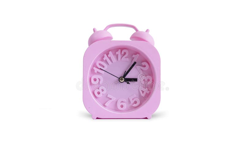 Reloj Rosa Aislado En Fondo Blanco. Reloj De Pared Foto de archivo ...