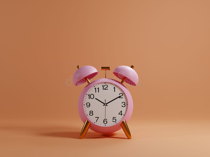 Reloj Rosa Con Fondo Pastel Stock de ilustración - Ilustración de ...