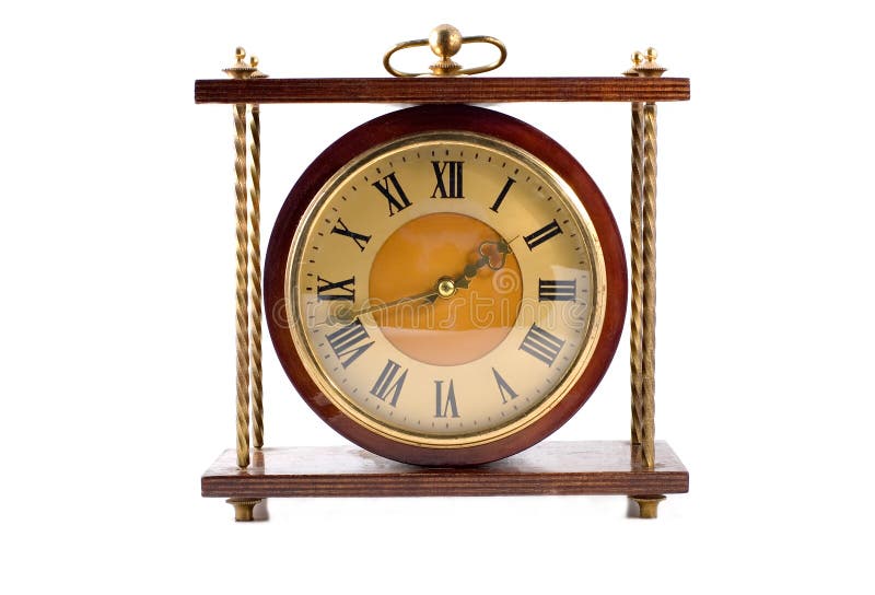 Reloj Viejo Aislado En Blanco Imagen de archivo - Imagen de minutos ...