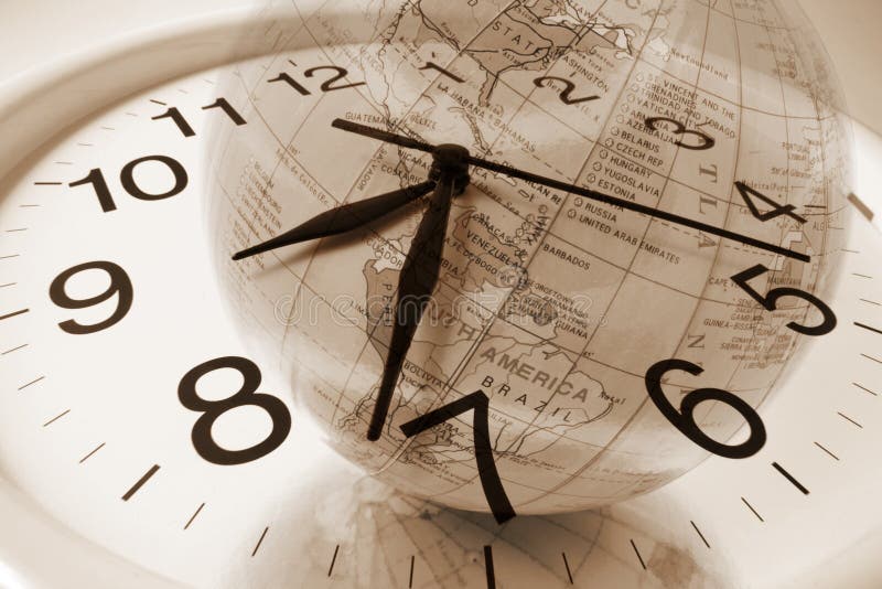 Reloj y globo foto de archivo. Imagen de horario, mundial - 7158364