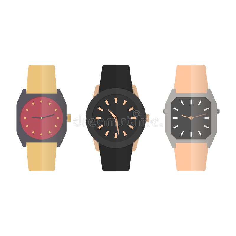 Relojes De Los Iconos, Ejemplo Del Vector Ilustración del Vector ...