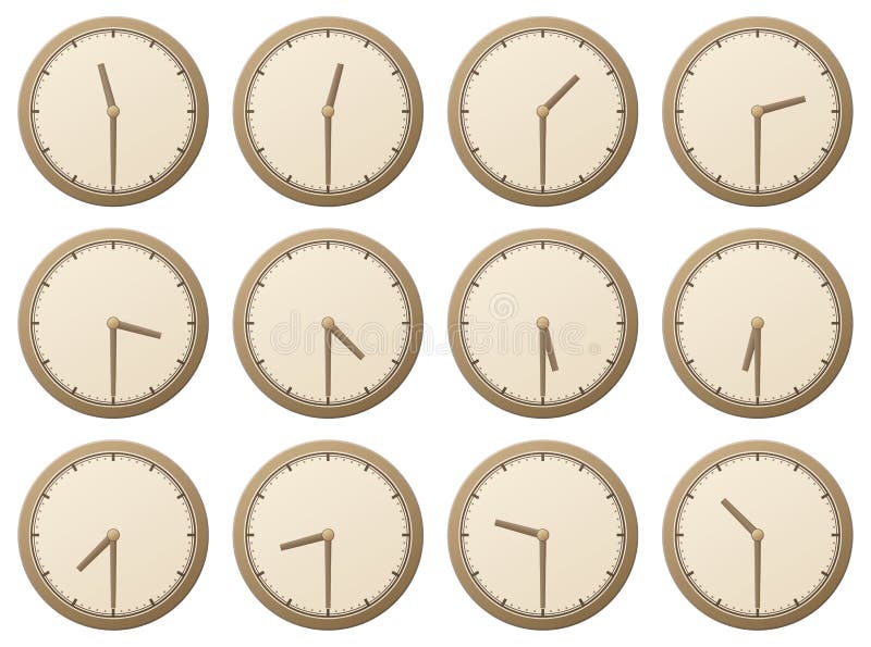 Relojes Que Indican La Media Hora Stock de ilustración - Ilustración de ...