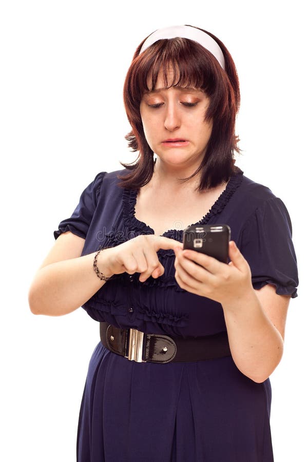Reluctant Caucasian Woman stock image. Image of texting - 17067595