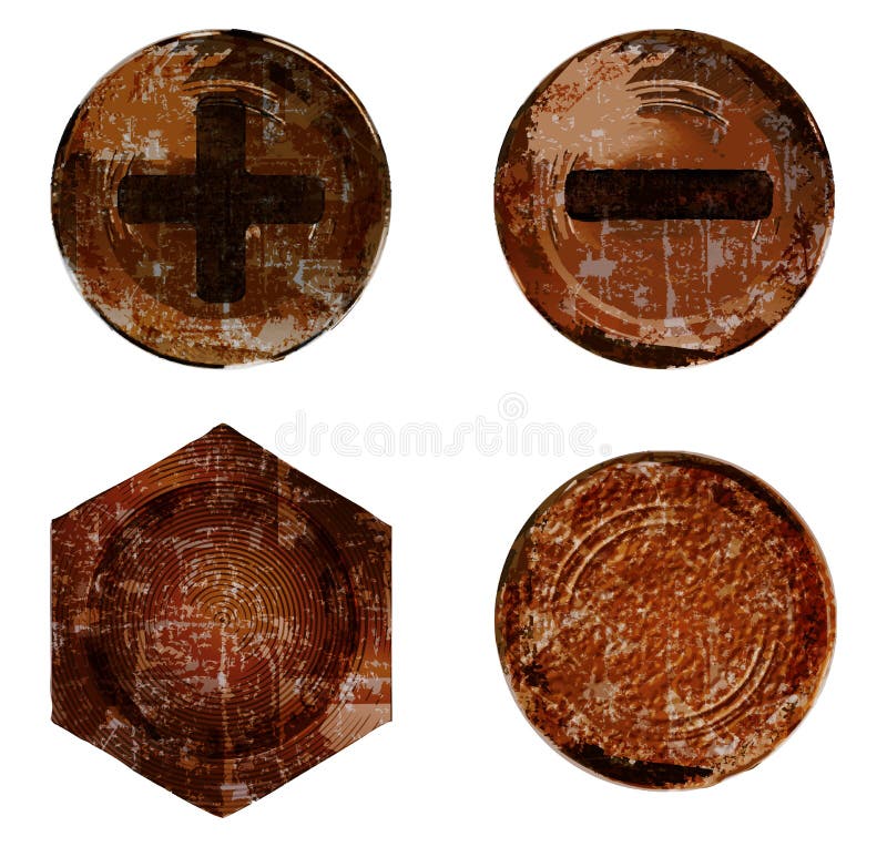 Remache Oxidado Viejo Del Clavo Del Tornillo Del Perno Del Vector ...