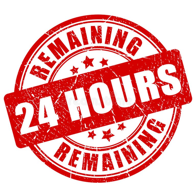 Remaining 24 hour stamp stock vector. Illustration of last - 107035632