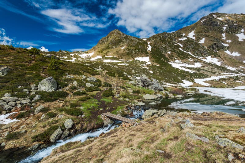 Remaining Ice on Alpine Lake in Pyrenees,Andorra Stock Photo - Image of ...
