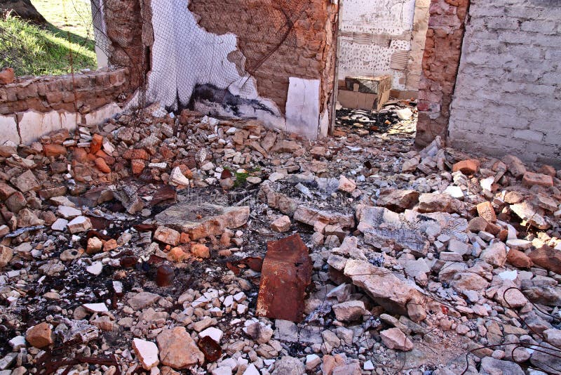 Remaining of an Old Building Torn Down To the Ground Stock Photo ...