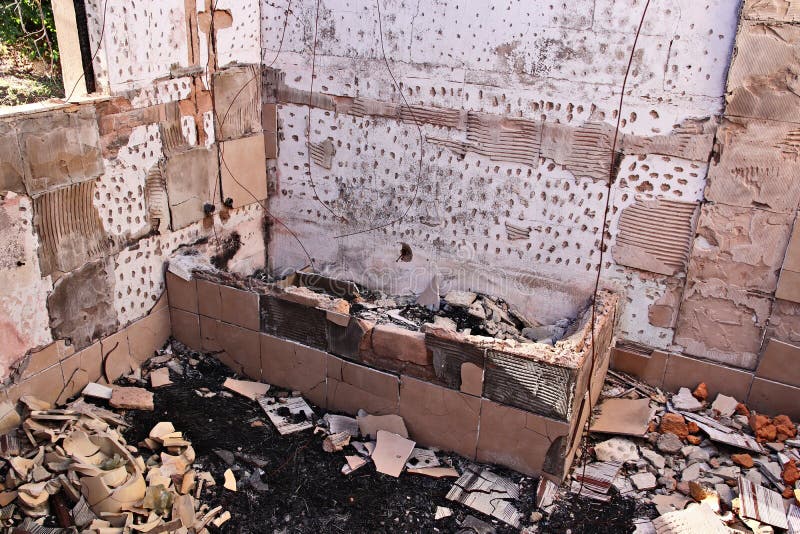 Remaining of an Old Building Torn Down To the Ground Stock Photo ...