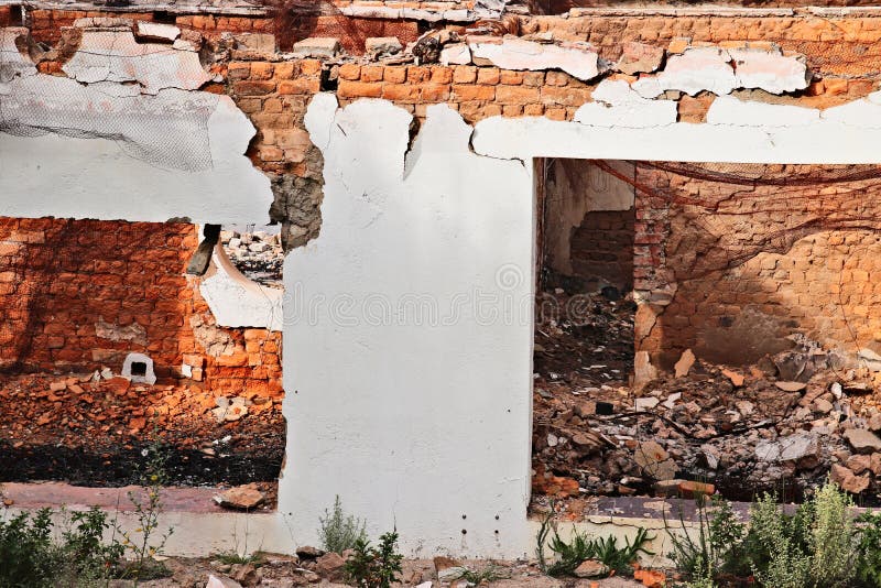 Remaining of an Old Building Torn Down To the Ground Stock Image ...