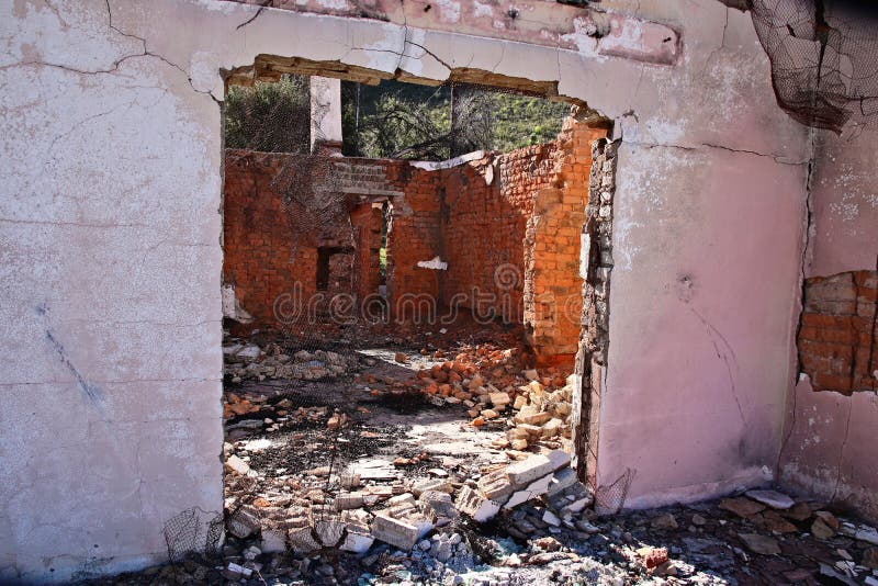 Remaining of an Old Building Torn Down To the Ground Stock Photo ...