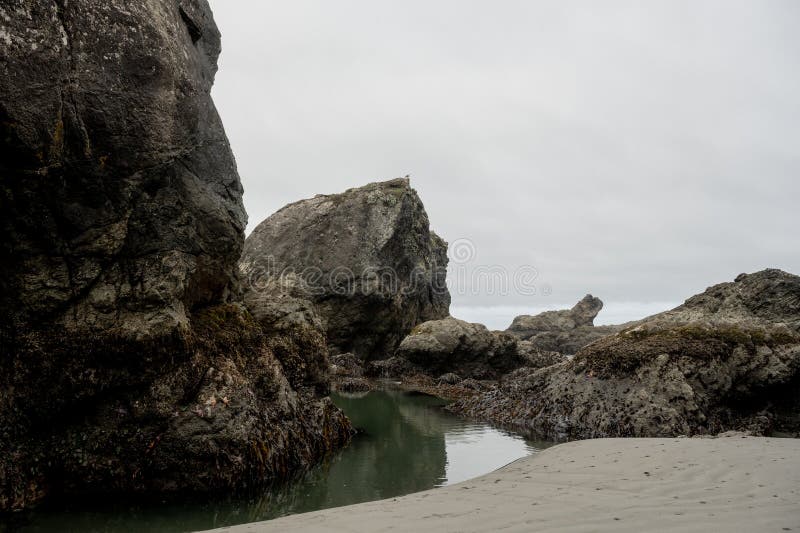 Remaining Water in a Tidal Pool Trapped on Meyers Beach Stock Photo ...