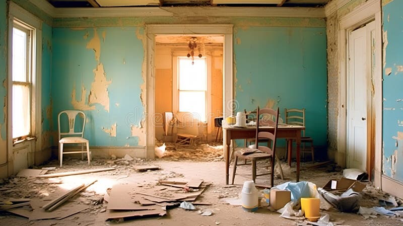 Destroyed House Interior Stock Illustrations – 603 Destroyed House ...