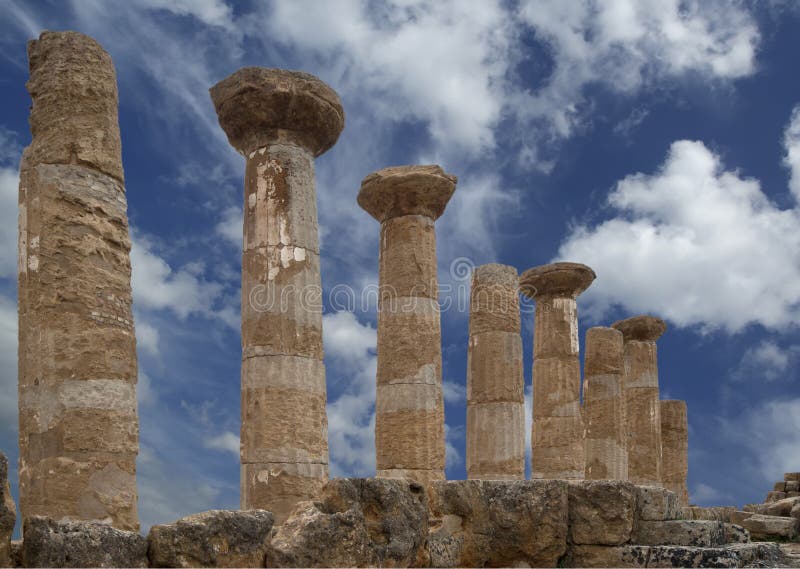 Remains of an Ancient Greek Temple of Heracles Stock Image - Image of ...