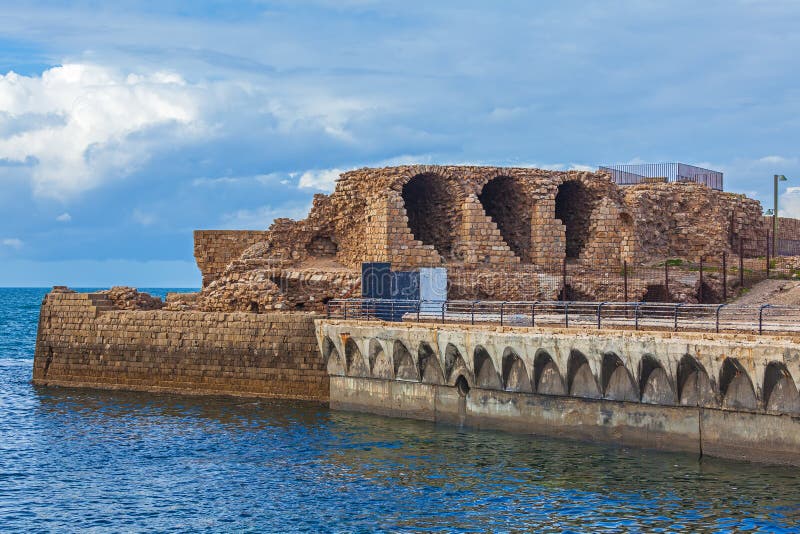 Remains of Ancient Harbor, Acre Stock Photo - Image of ancient ...