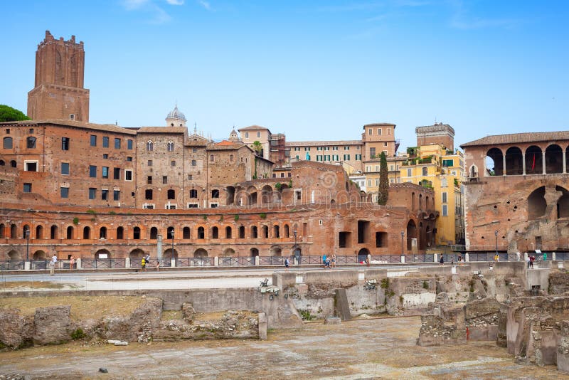 Remains of Ancient Imperial Forums in Rome, Italy Stock Image - Image ...