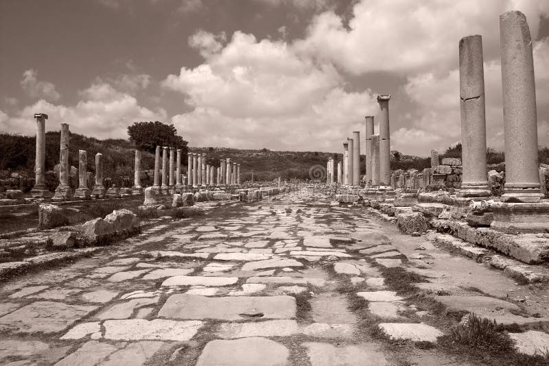 Remains Of An Ancient Roman Stock Image - Image of stone, perge: 22572721