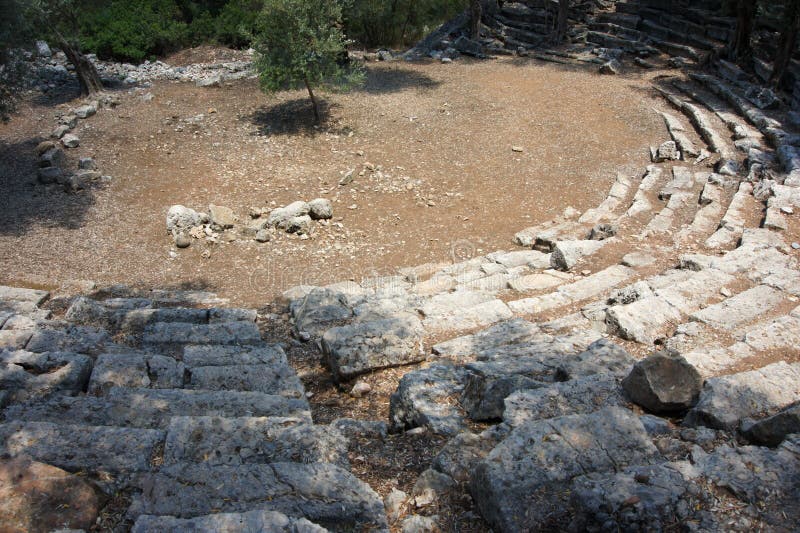 The Remains of the Ancient Stone Amphitheatre Stock Photo - Image of ...