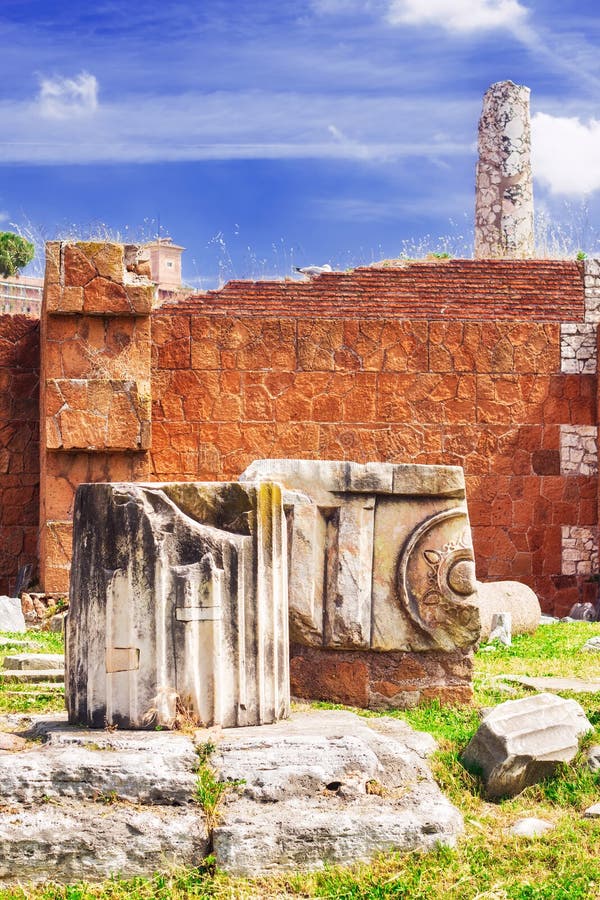 The Remains of Basilica Fulvia at the Roman Forum Stock Photo - Image ...