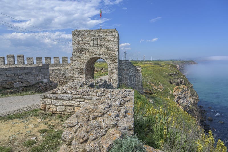 Remains on cape Kaliakra. stock photo. Image of headland - 71778490