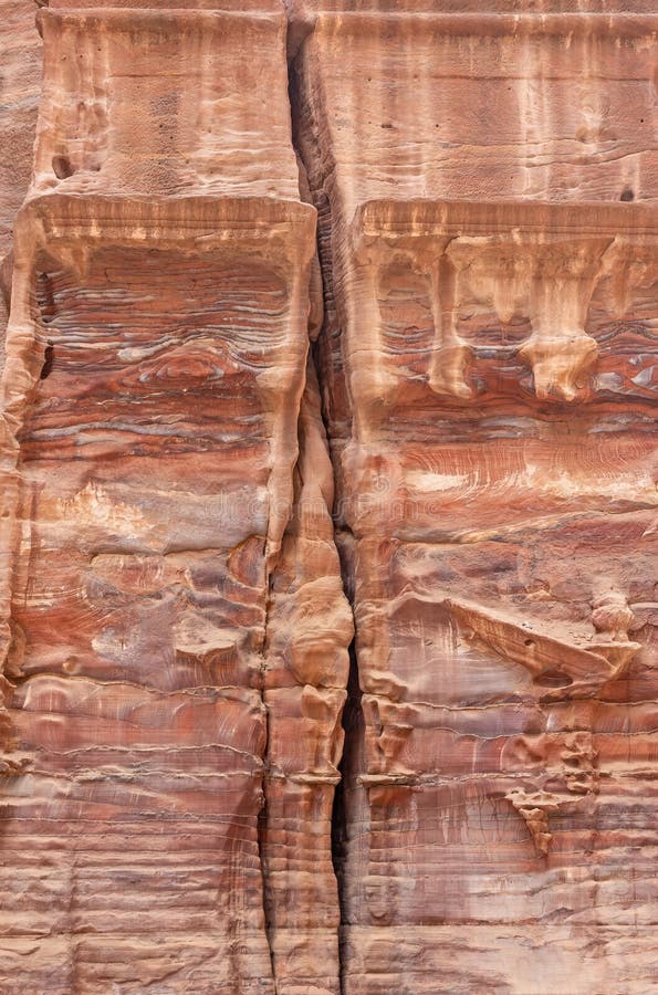 Remains of Columns in the Rock. Archaeological Stock Image - Image of ...