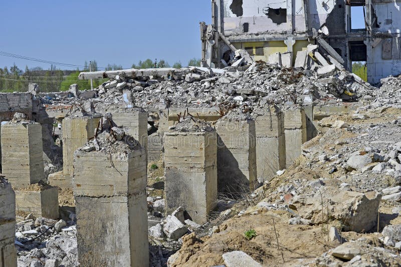 The Remains of the Concrete Foundation of a Large Structure in the Form ...